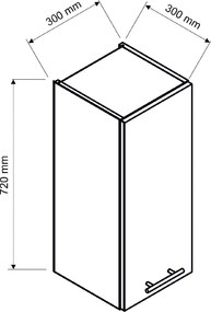 ALFASHOP ZOYA horní W30 P/L dub