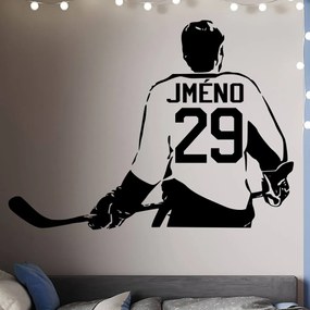 Živá Zeď Samolepka na zeď Hokejový dres se jménem Barva: černá