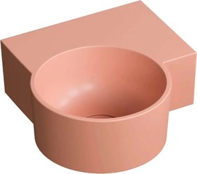 OMNIRES Ovo M+ - Umyvadlo 34x35 cm, bez přepadu, bez otvoru pro baterii, pravé, korálová OVO335UWPCO