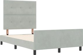 Postel s boxspringem s čelo Světle šedá 120 x 190 cm samet 3344927