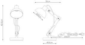 Globo 21504 - Stolní lampa TONGARIRO 1xE27/40W/230V