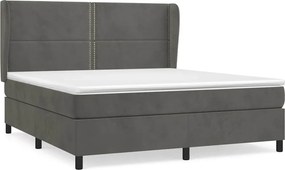 Box spring postel s matrací tmavě šedá 160x200 cm samet 3129160