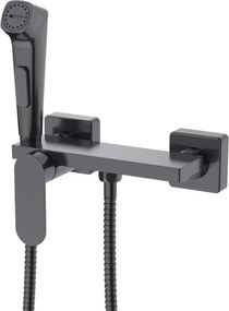 Aqualine - Bidetová baterie pod omítku, se sprškou, s poličkou, gun metal TJ042GM