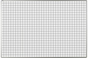 Magnetická tabule s odkládací poličkou MANAŽER L 180 x 120 cm (potisk) - čtverce 100 mm (101801201105)