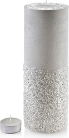 Velký moderní svícen Diament 36 cm bílý