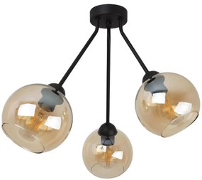 Stropní svítidlo Haga Trio, 3x medové skleněné stínítko