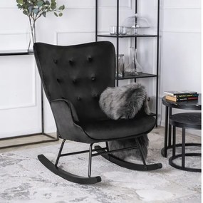 Designové houpací křeslo Tromsö černá velur