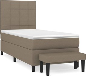 Box spring postel s matrací taupe 90x200 cm textil 3136569