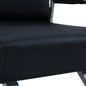 HOMCOM Rozkládací pohovka 2 v 1 s nastavitelným opěradlem 65L x 77W x 80H cm, snímatelný potah, polštáře, robustní a nerezavějící, polyester černá | …