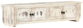TV stolek bílý 140 x 30 x 35 cm masivní mangovníkové dřevo 286388