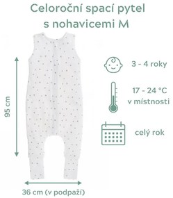 Sleepee Celoroční spací pytel s nohavicemi Vintage, OVEČKA Zvolte rozměr: M (3 - 4 roky)