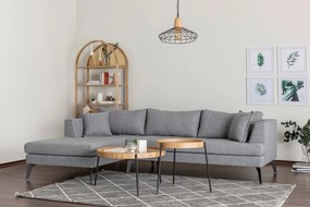 Hanah Home Rohová pohovka BOBO světle šedá levá