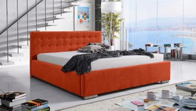 Eka Čalouněná postel Anastasia 140x200 cm Barva látky Trinity: (2317) Oranžová, Úložný prostor: S dřevěným rámem úložného prostoru