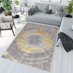 Moderní šedo-zlatý koberec do interiéru Šířka: 120 cm | Délka: 170 cm