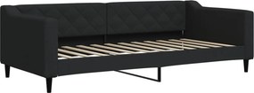 Válenda s přistýlkou a zásuvkami černá 90 x 200 cm textil 3197482