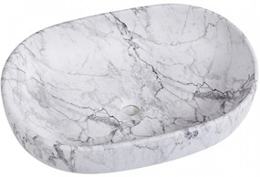 Cerano Deno, keramické umyvadlo na desku 590x410x145 mm, imitace mramoru, CER-CER-428440