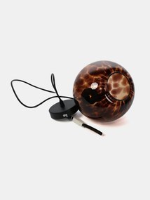 Sinsay - Retro závěsná stropní lampa se skleněným stínidlem - tmavě hnědá