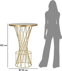 Designový barový stůl Bartlett 70 cm zlatý