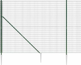 Drátěný plot s kotevními hroty zelený 2 x 25 m 154110