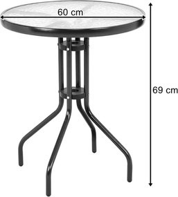 Zahradní set TREGO ISLAND - 2 židle a kulatý stůl ø 60 cm, antracitová