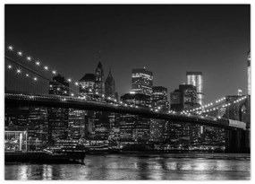 Skleněný obraz Brooklyn mostu v New Yorku (70x50 cm)