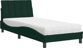 Postel s matrací Hanko tmavě zelená 90 x 200 cm samet 3208577