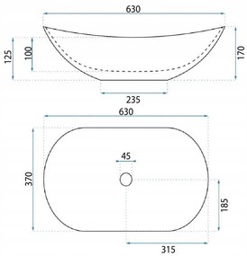 Keramické umyvadlo na desku REA BASARO WESTA bílé