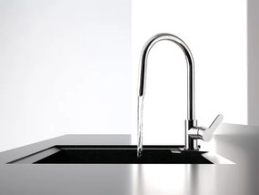 Invena Elia, stojánková dřezová baterie s výsuvnou výlevkou, chromová, INV-BZ-89-W01-C