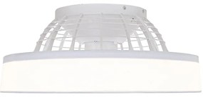 Stropní ventilátor bílý s hvězdným efektem 47 cm vč. LED stmívatelný s dálkovým ovládáním - Emily