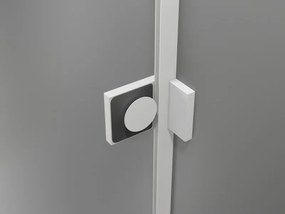 Mexen Lunar-B L, sklápěcí sprchový kout levý 90 x 70 cm, 8mm čiré sklo, bílý profil, 832L-090-070-20-00-L
