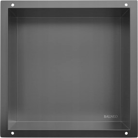 Balneo Bezrámečková Polička 30x30x10 cm Gun Metal Wall-box No Rim