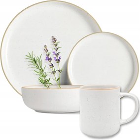 Komplet Porcelánový Set Jídelní Servis Talíře 24el 6 Osob Vzor Artena