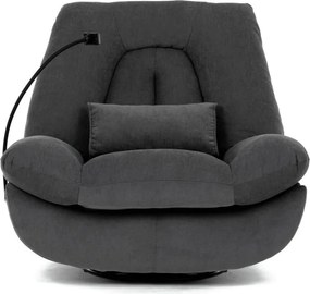 Polohovací křeslo TV-7081 GREY2, elektrické zabudované ovládání, látka, šedá (118 x 112) cm