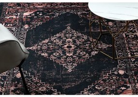 koberec ANTIKA 120 tek, moderní ornament, omyvatelný černý / ter velikost 160x220 cm | krásné koberce cz