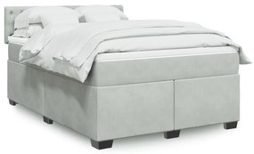 Box spring postel s matrací světle šedá 140x200 cm samet 3288636