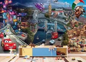 Vliesová fototapeta na zed' Napříč Světem, Disney Auta | 360 x 270 cm | DFTDN5051