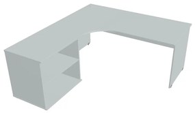 Sestava stolu a skříně pravá 180 cm - Hobis Gate GE 1800 60 H P Dekor stolové desky: šedá, Dekor lamino podnože: šedá