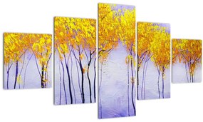 Obraz žlutých stromů (125x70 cm)