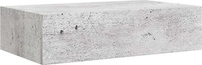Nástěnné police se zásuvkou 2 ks betonově šedé 40x23,5x10cm MDF 330252