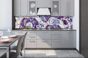 DIMEX | Fototapeta do kuchyně Imitace mramorové textury KI-260-285 | 260 x 60 cm | modrá, krémová