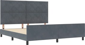 Postel s boxspringem s čelo Tmavě šedá 180 x 200 cm samet 3345024