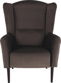 Designové křeslo, Velvet látka hnědá / vzor Terra, BELEK