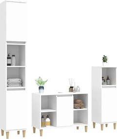 3dílný set koupelnového nábytku bílý kompozitní dřevo 3185613