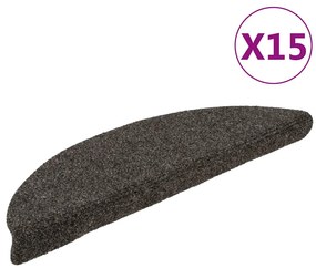 Schodové rohože samolepicí 15 ks 56x17x3 cm antracitové půlkulaté 322352