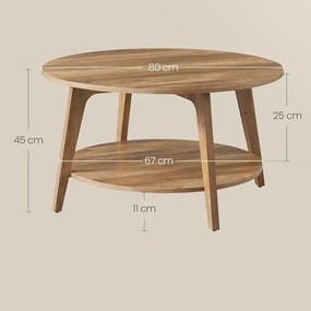 Konferenční stolek NORDIC, 80×45cm, hnědá Vasagle