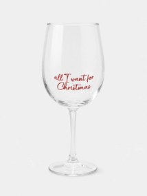 Sinsay - Vánoční sklenice s nápisem all I want for Christmas - clear