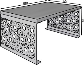 ADRK Furniture Konferenční stolek RINA 100x60 CT-RIN-W-S
