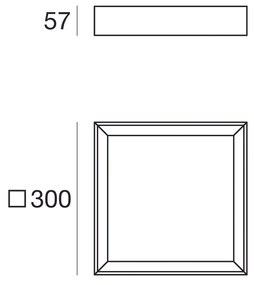 Linea Light CA001DBBMDI Tara_Q, černé stropní svítidlo, 21W LED 2700K, 30x30cm