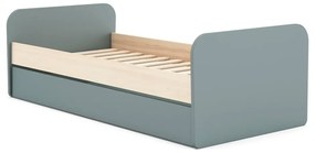 Zelená/přírodní dětská postel v dekoru borovice s výsuvným lůžkem 90x200 cm Esteban – Marckeric