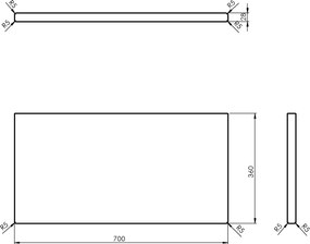 Sapho WOODY deska 700 x 28 x 360 mm masiv přírodní dub WD076-70